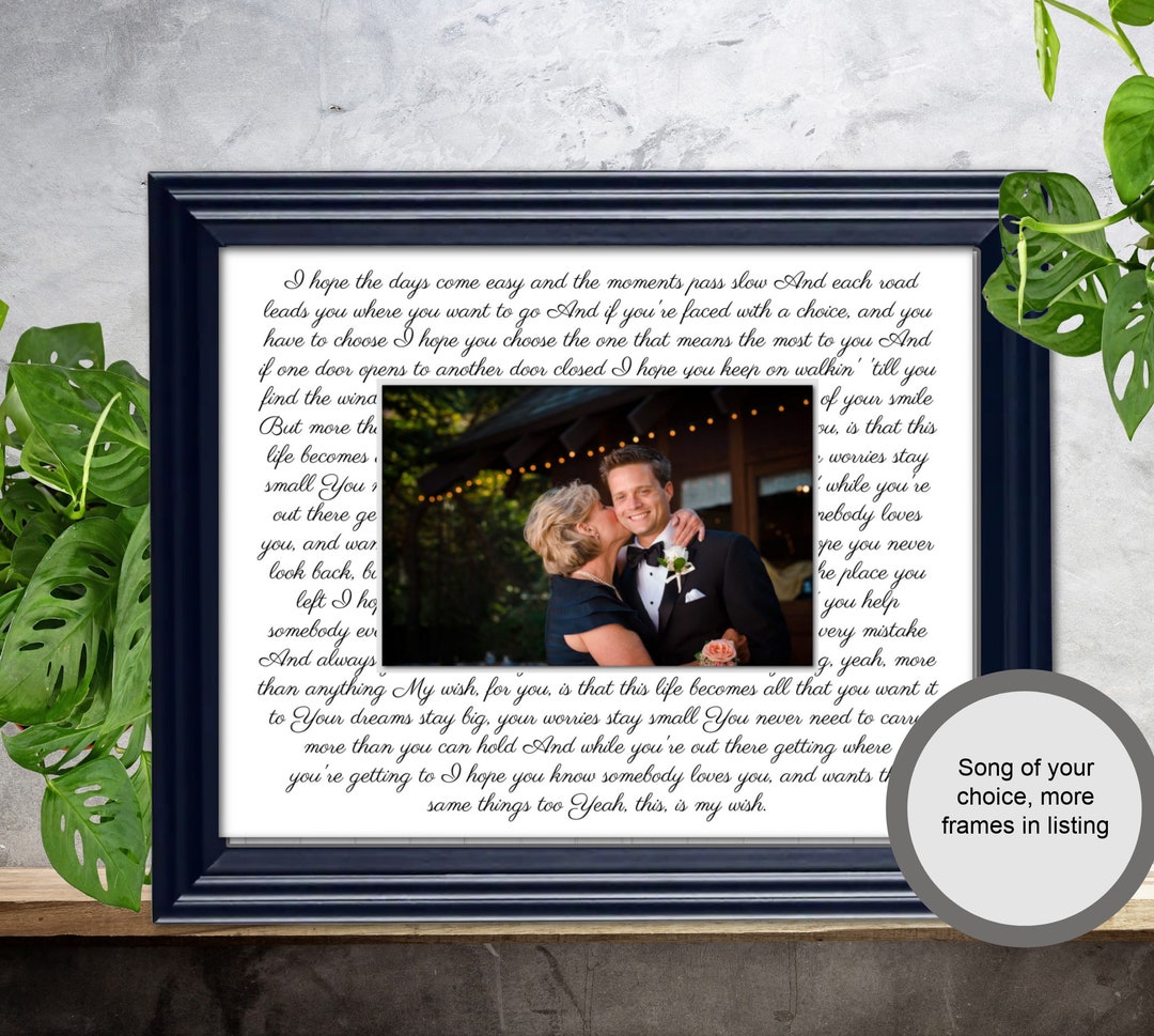 First Dance Lyrics Frame Mother Son Dance Lyric Picture Frame Mothers ...