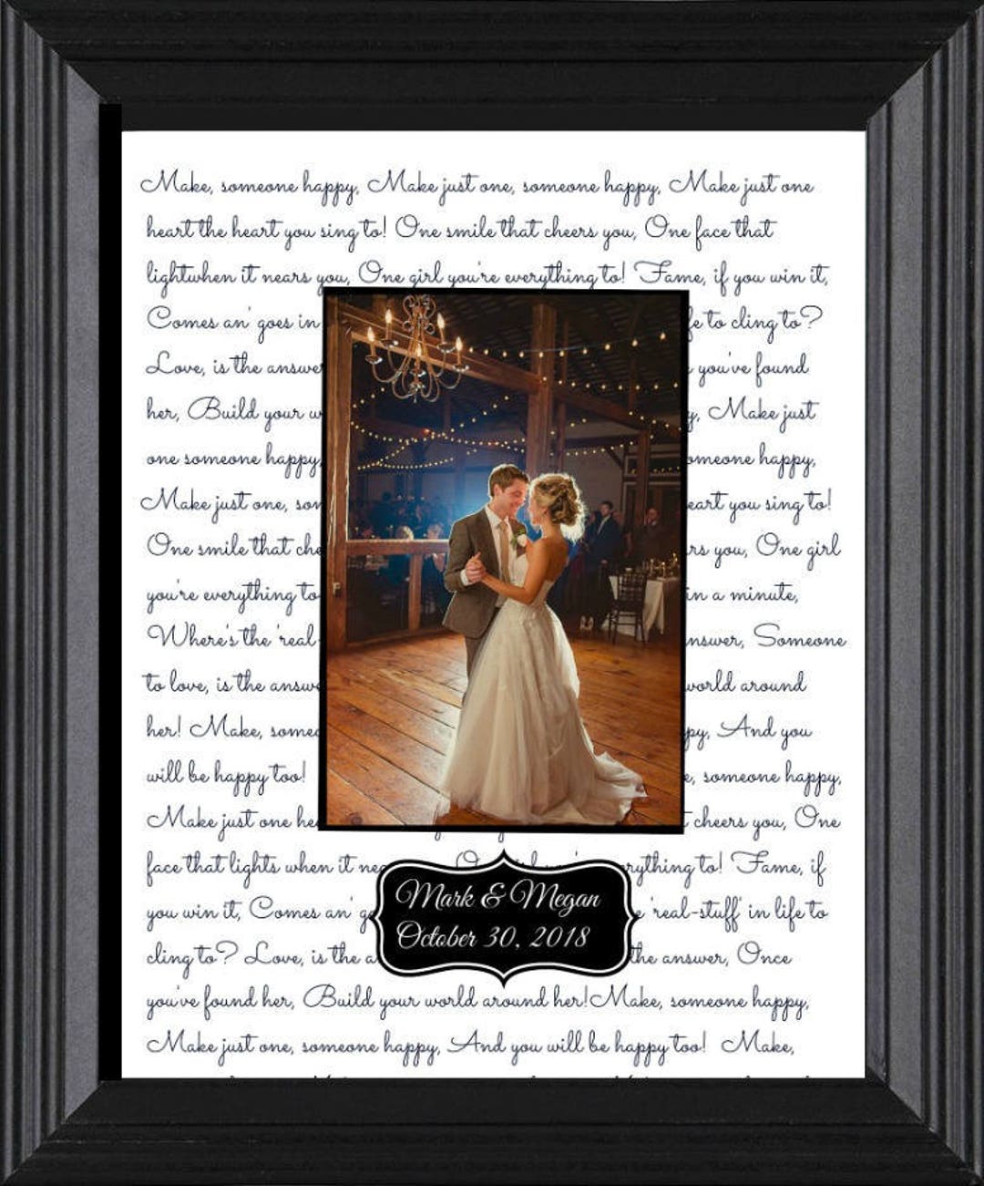 First Dance Wedding Gift, First Dance Wedding Song Lyrics, Personalized ...