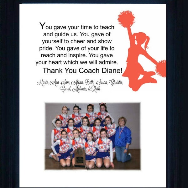 Thank You Cheer Coach Frames - Etsy