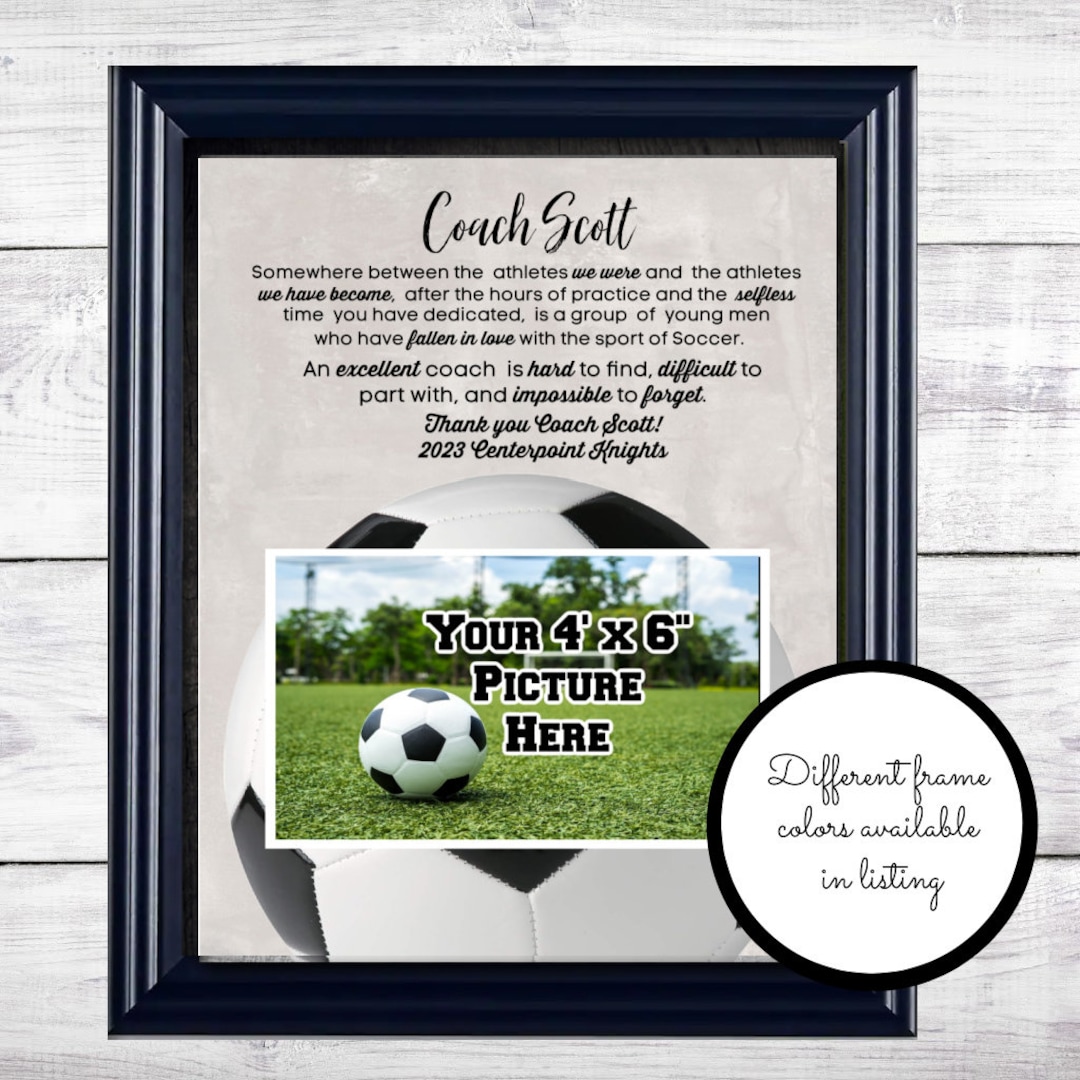 Soccer Coach Photo Picture Frame Wall Decor, Thank You Gifts for Soccer ...