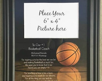 Basketball Coach Thank You Gift Personalized Picture Frame With Team ...