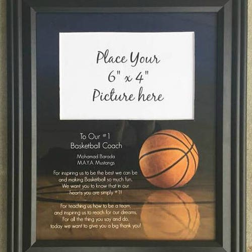Basketball Coach Thank You Gift Personalized Picture Frame - Etsy