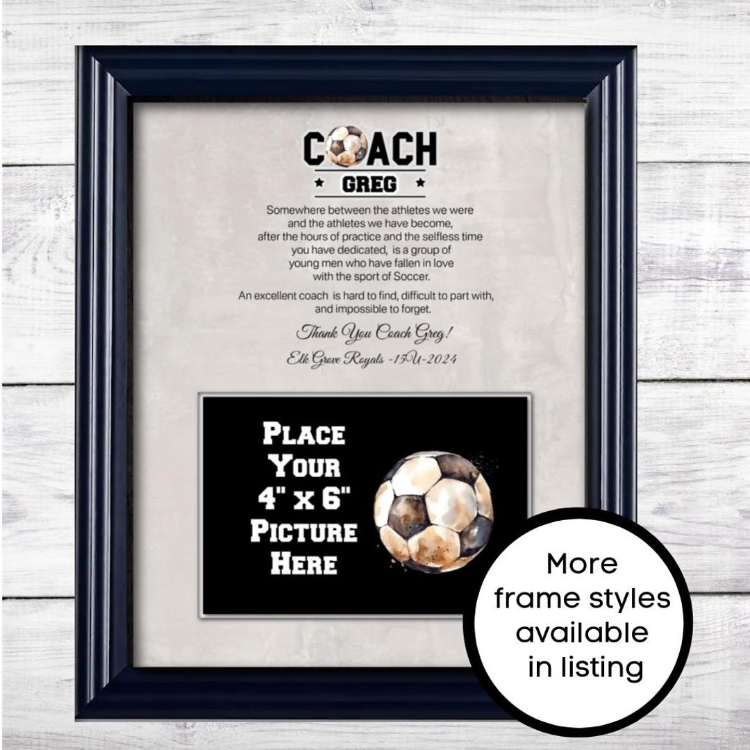 Soccer Coach Photo Picture Frame Wall Decor, Thank You Gifts for Soccer ...