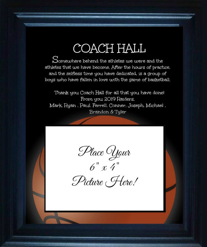 Basketball Team Gift for Coach, Thank You Gift Photo Frame for ...