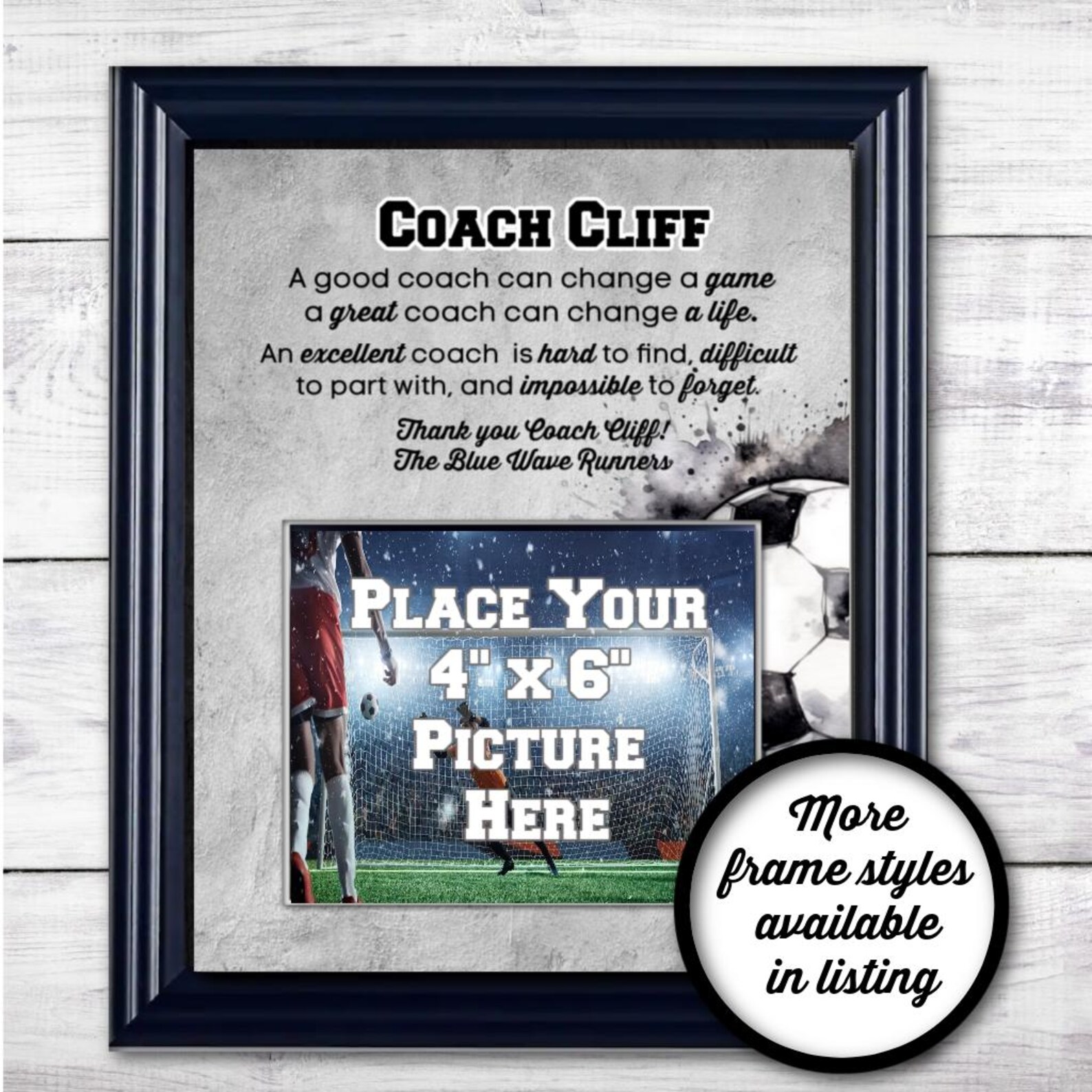 Soccer Coach Photo Picture Frame Wall Decor, Thank You Gifts for Soccer ...