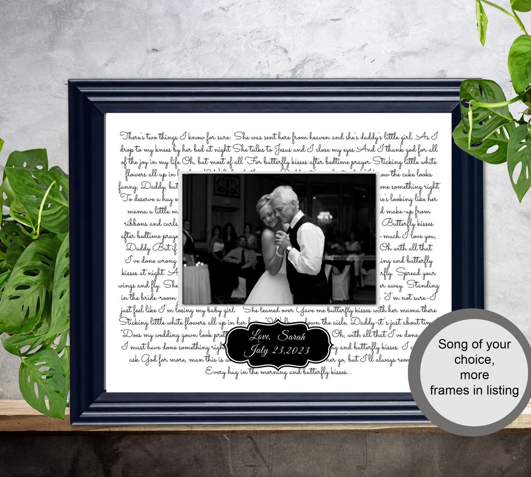 First Dance Lyrics Frame Father Daughter Dance Lyric Picture Frame 20 ...