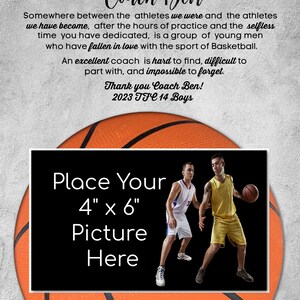 Coach Picture Frame Gift, Gift for Coach, End of Year Basketball Team ...