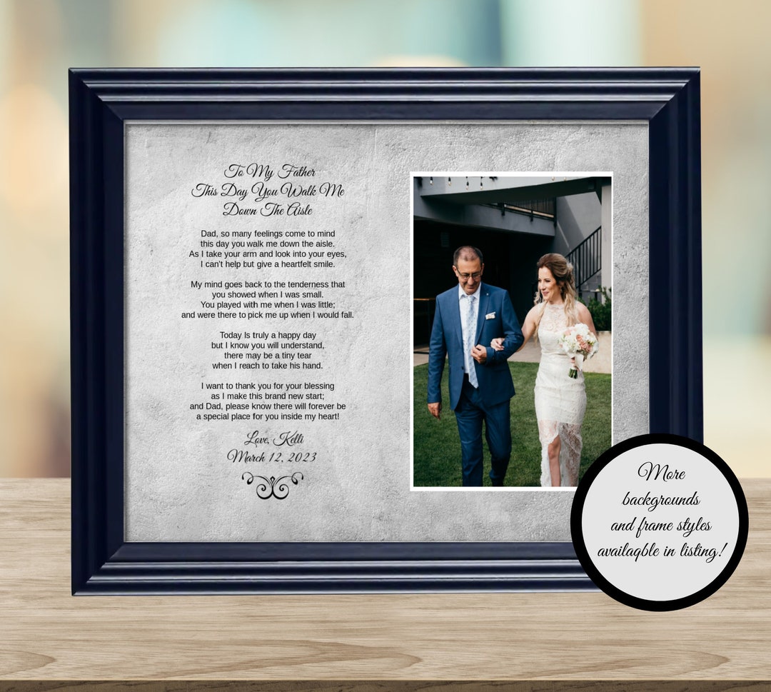 Father of the Bride Gift, Personalized Wedding Picture Frame for Dad ...