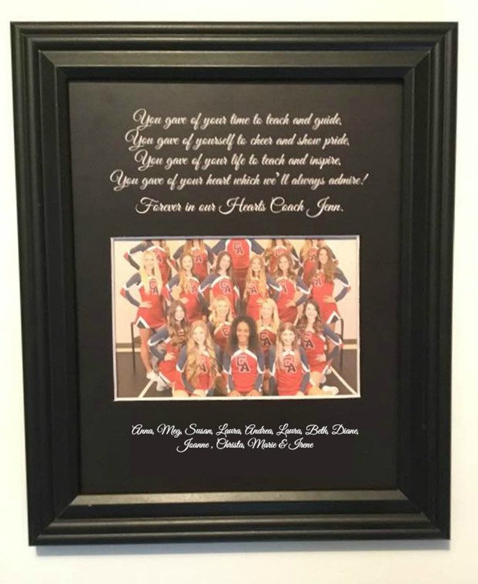 Cheer Coach Thank You Gift Personalized Verse Picture Frame - Etsy