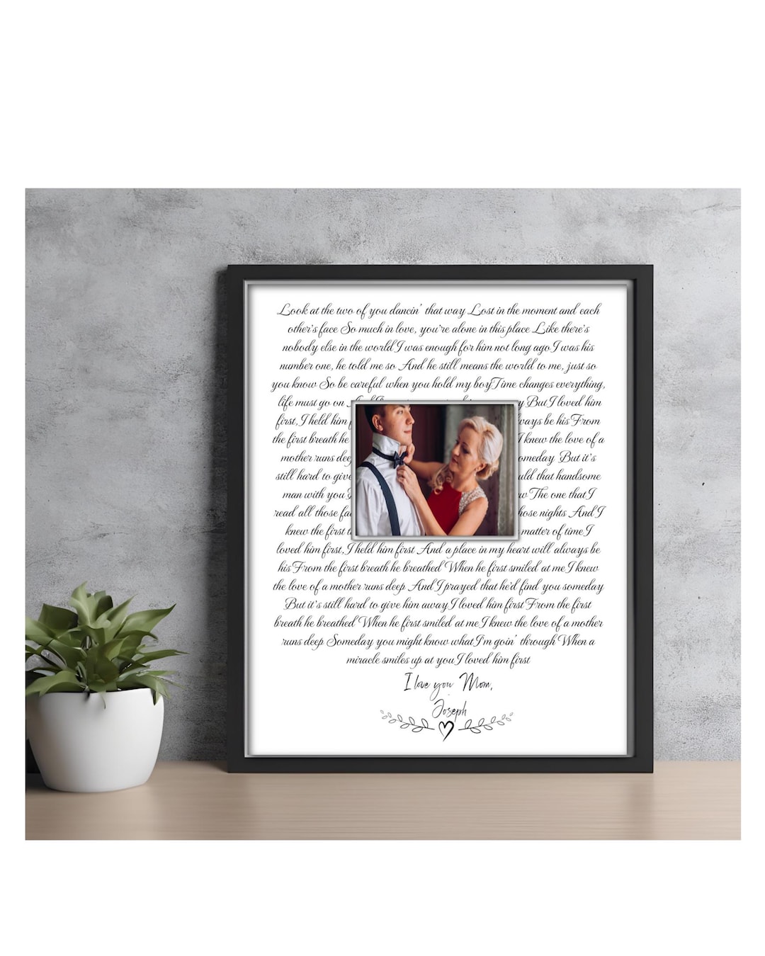 Wedding Song Lyric Frame | Anniversary Gift for Him | Custom Song ...