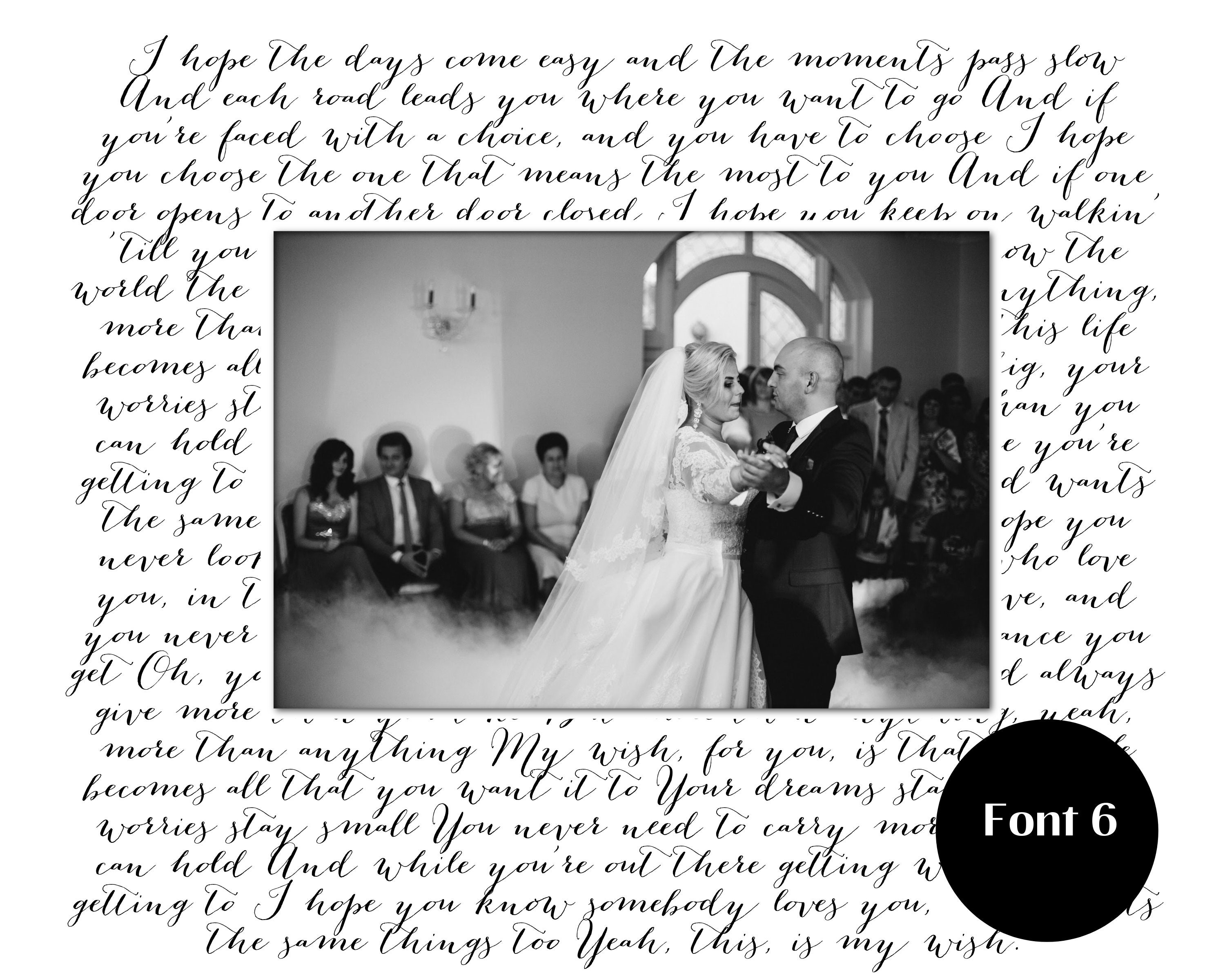 Wedding Song Lyric Frame | Anniversary Gift for Him | Custom Song ...