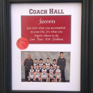Basketball Coach Thank You Gift Personalized Picture Frame With Team ...