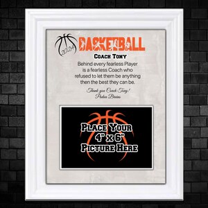 Basketball Team Gift for Coach, Thank You Gift Photo Frame for ...