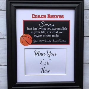Basketball Coach Thank You Gift Personalized Picture Frame With Team ...