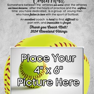Softball Coach Photo Picture Frame Wall Decor, Thank You Gifts for ...