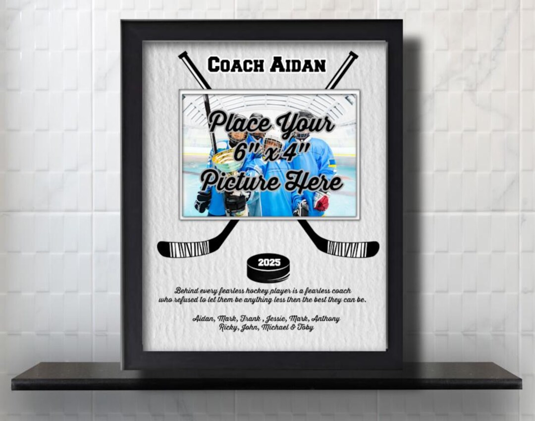 Personalized Hockey Coach Picture Frame, Hockey Coach Picture Frame ...