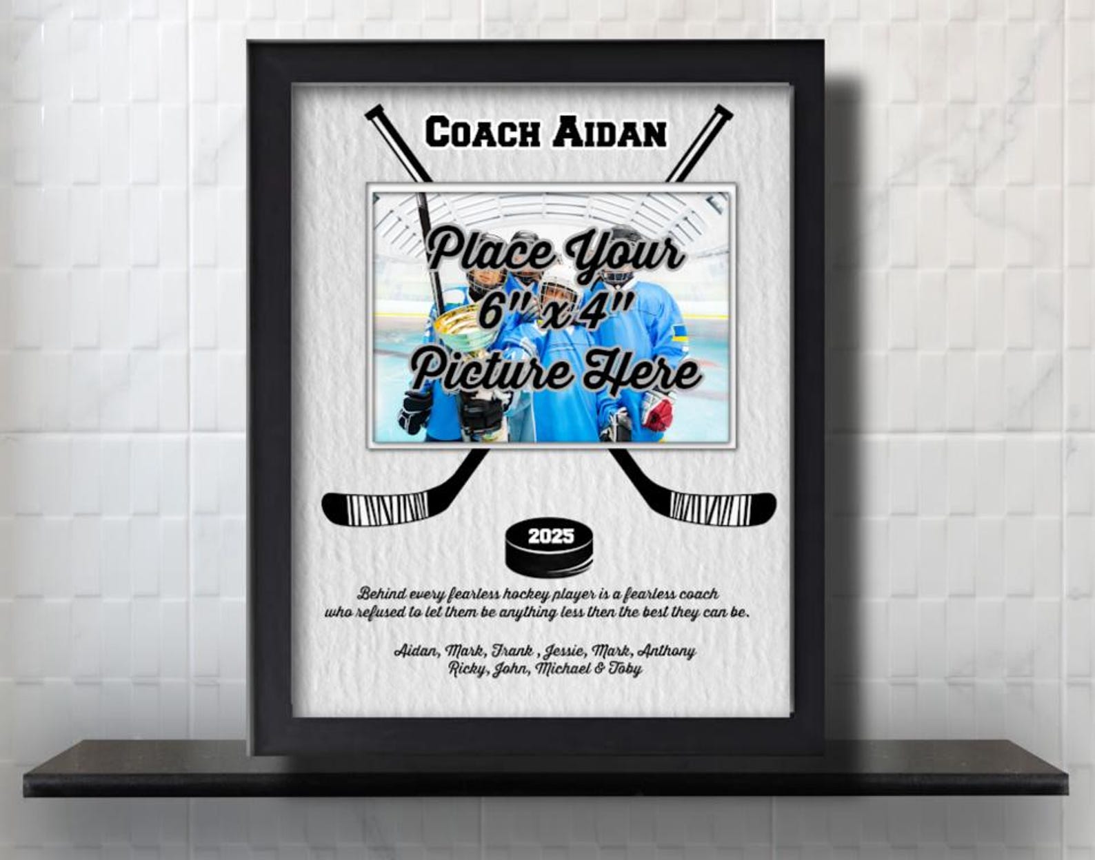 Personalized Hockey Coach Picture Frame, Hockey Coach Picture Frame ...