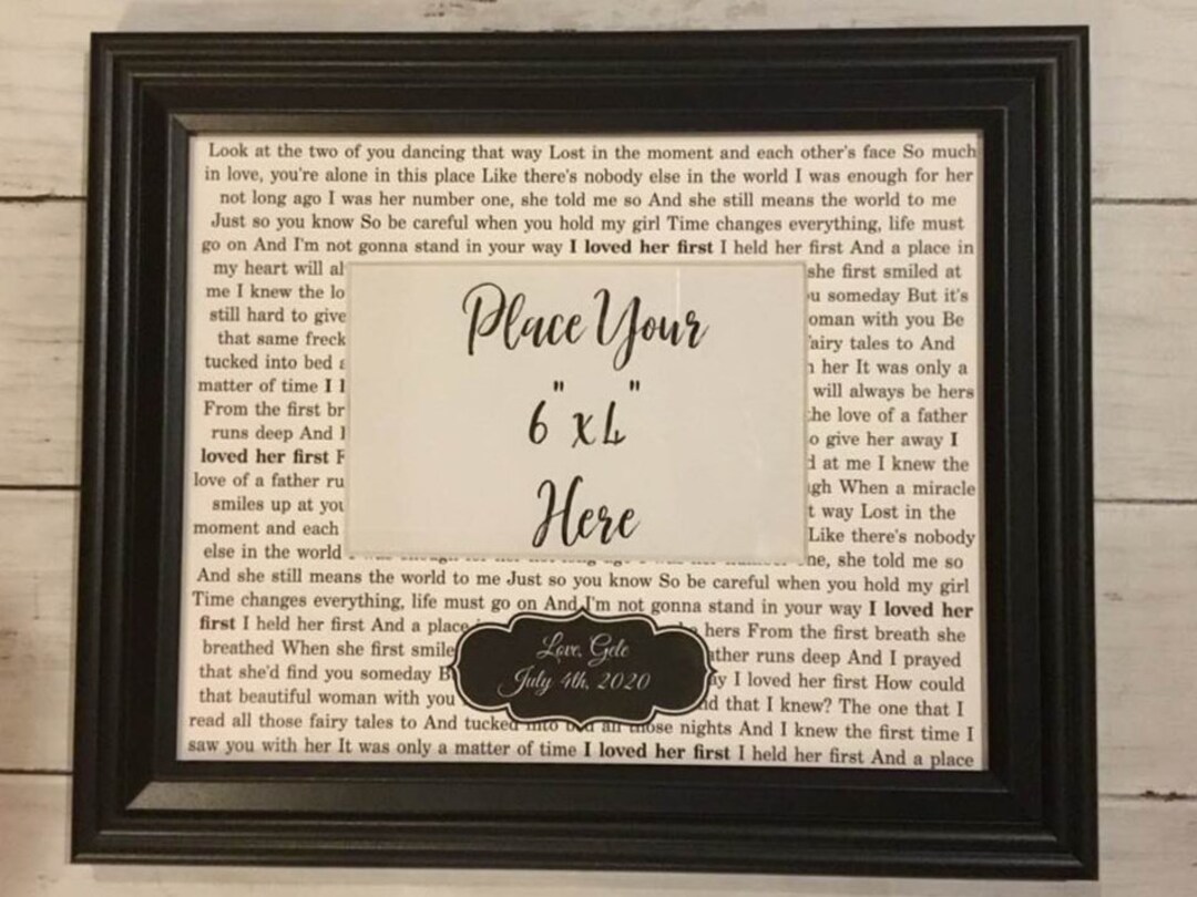 First Dance Lyrics Frame Father Daughter Dance Lyric Picture Frame I ...