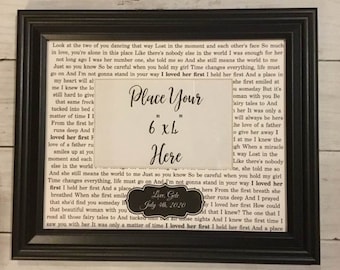 ANY Song Lyrics Picture Frame Personalized Gift Custom - Etsy