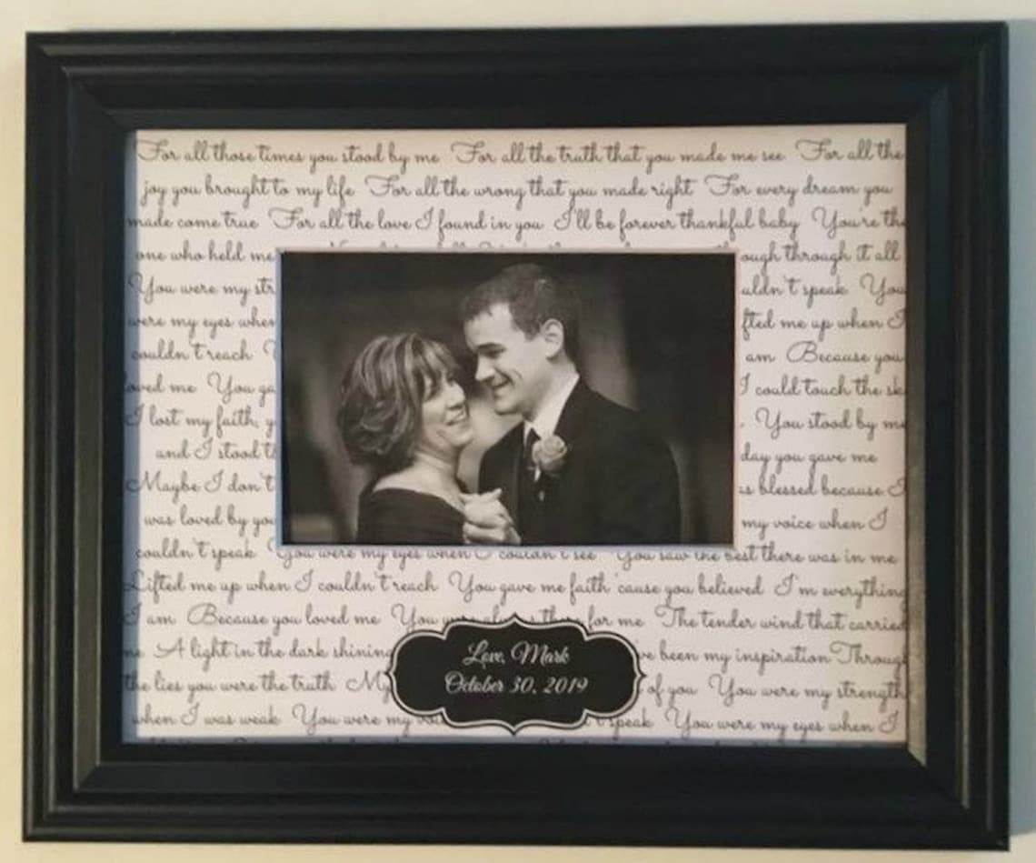 First Dance Lyrics Frame Mother Son Dance Lyric Picture Frame - Etsy
