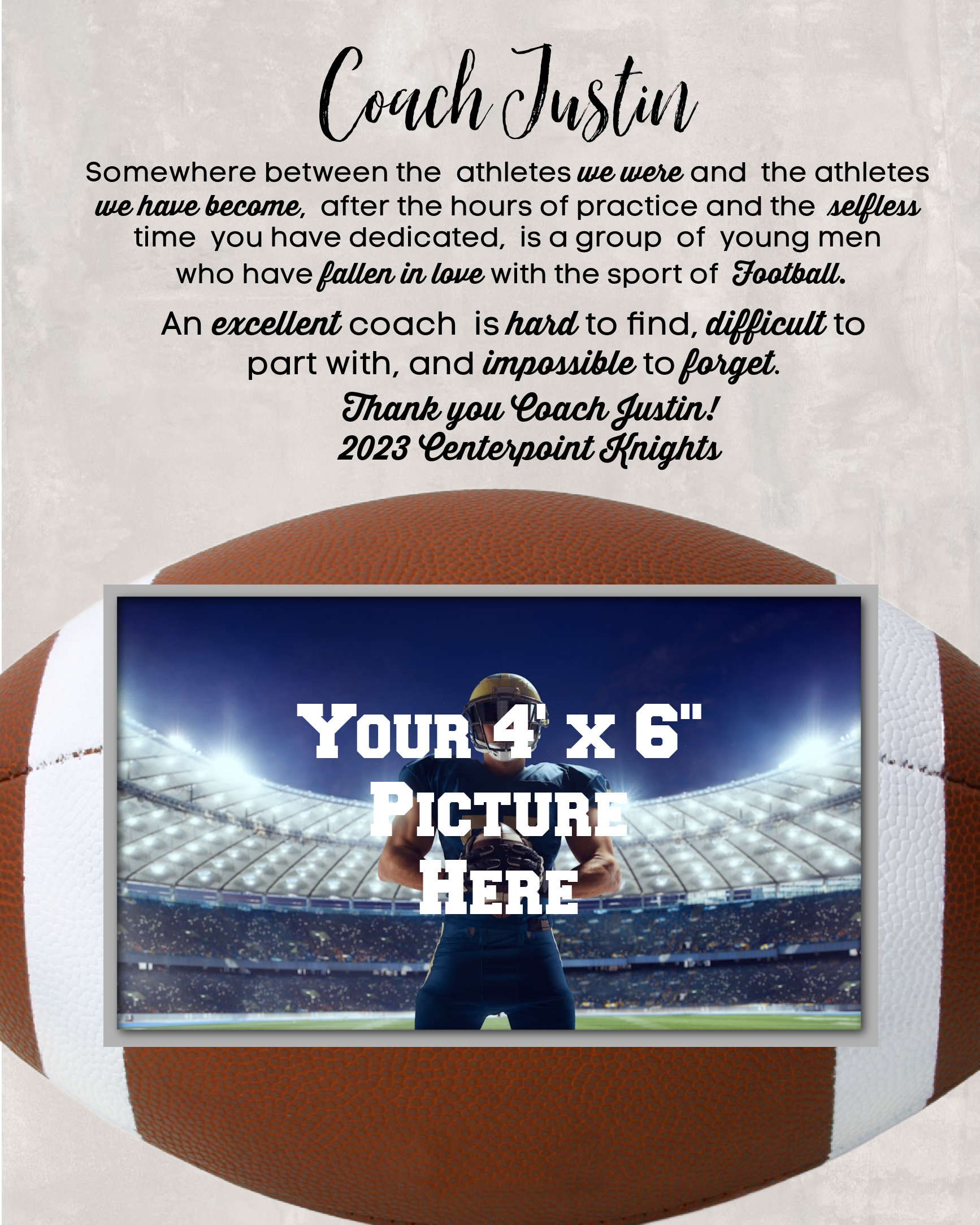 Personalized Football Coach Gift Ideas Picture Frame, Thank You Gifts ...