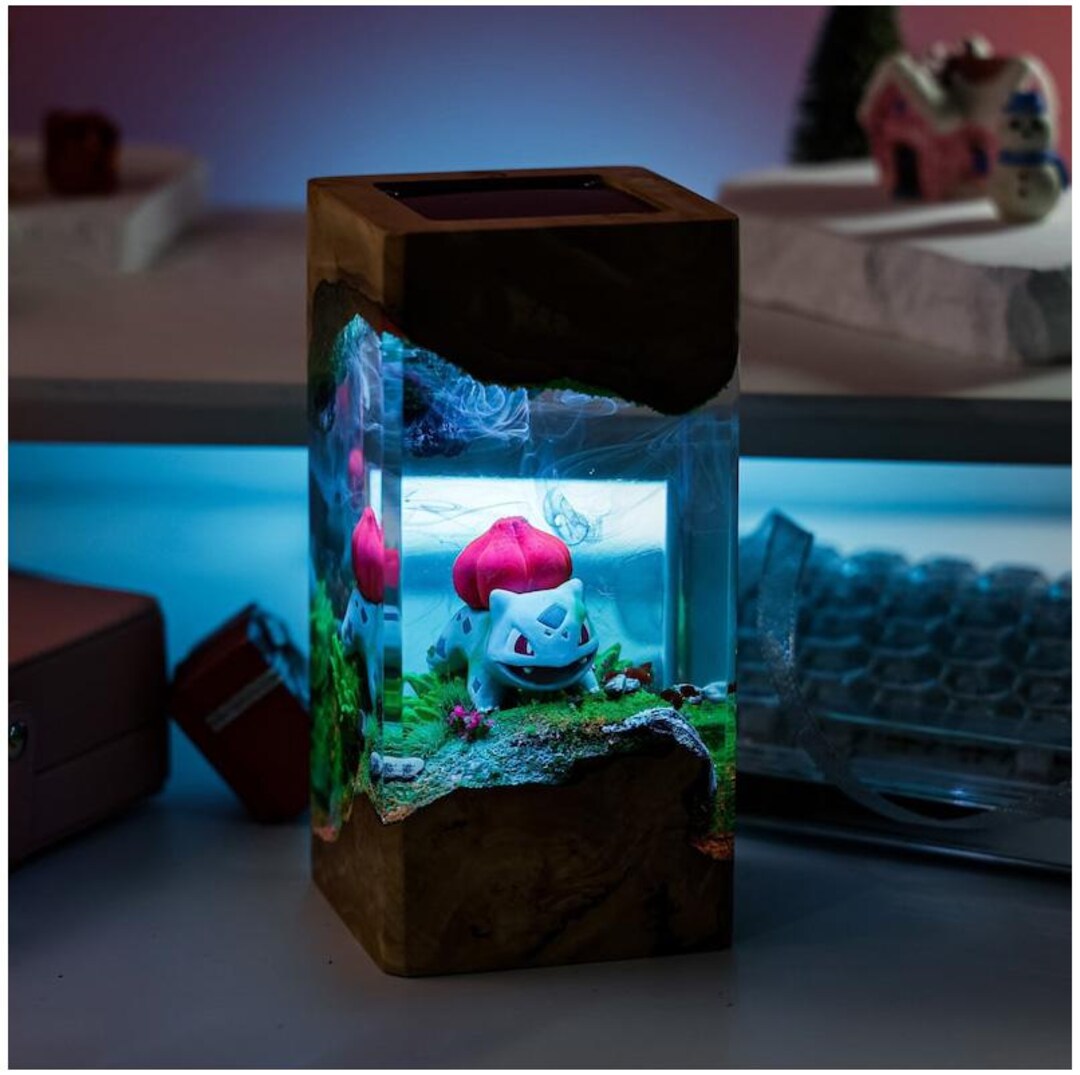 BULBASAUR Pokemon Resin Diorama Lamp, Custom Diorama Kit, Pokemon Gifts ...