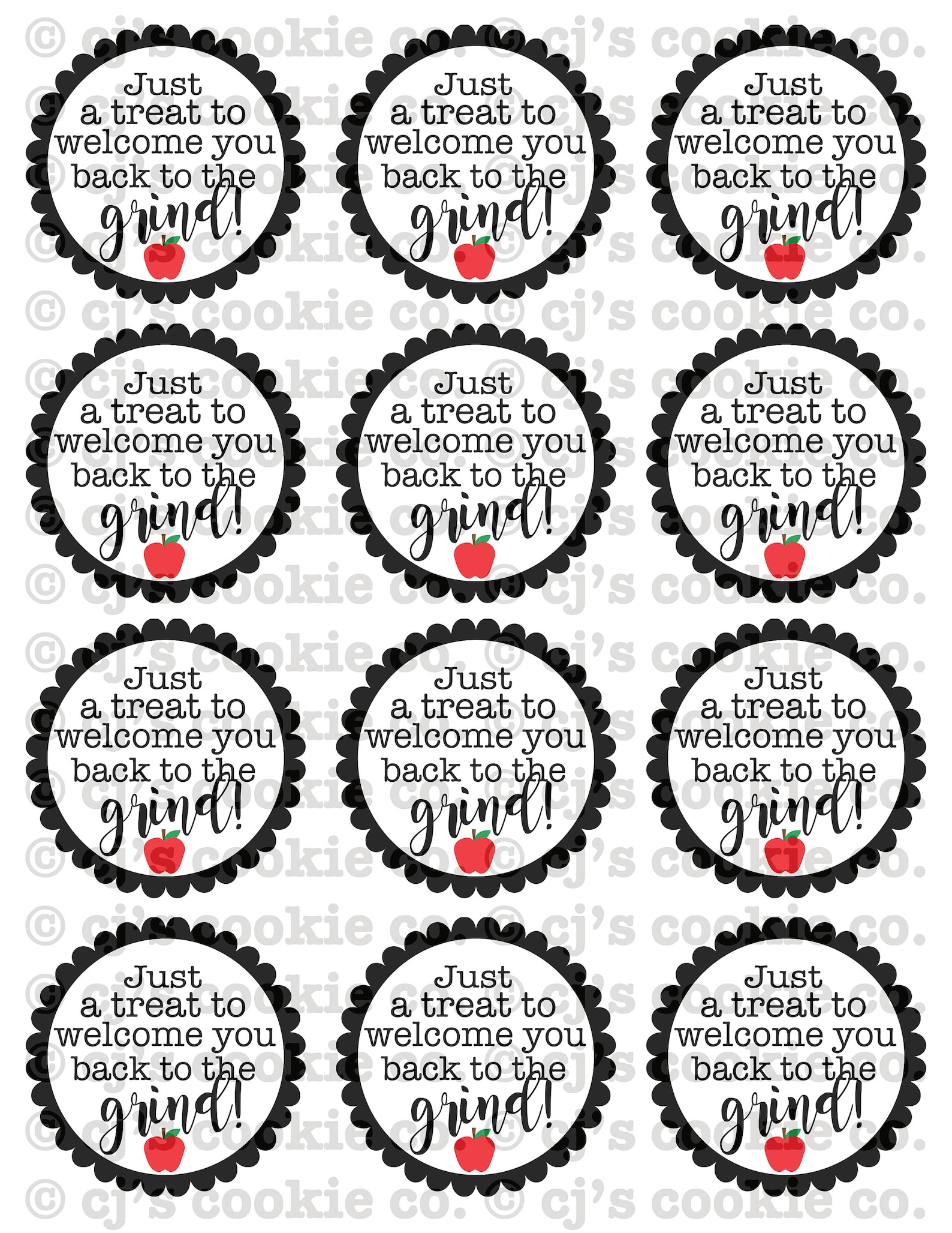 Back to the Grind Teacher Printable Tags | Etsy