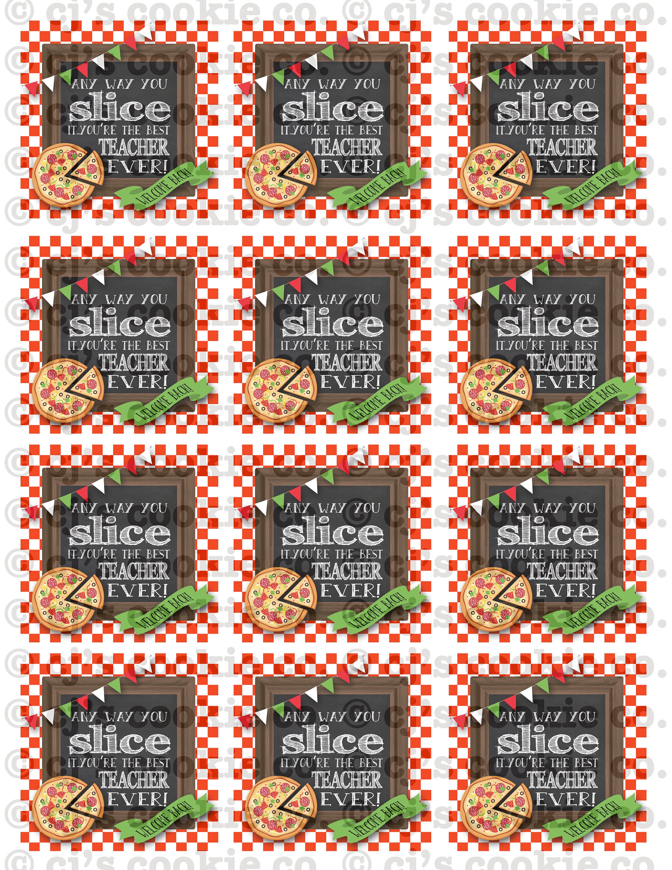 Back to School Pizza Printable Tags Any Way You Slice It... - Etsy