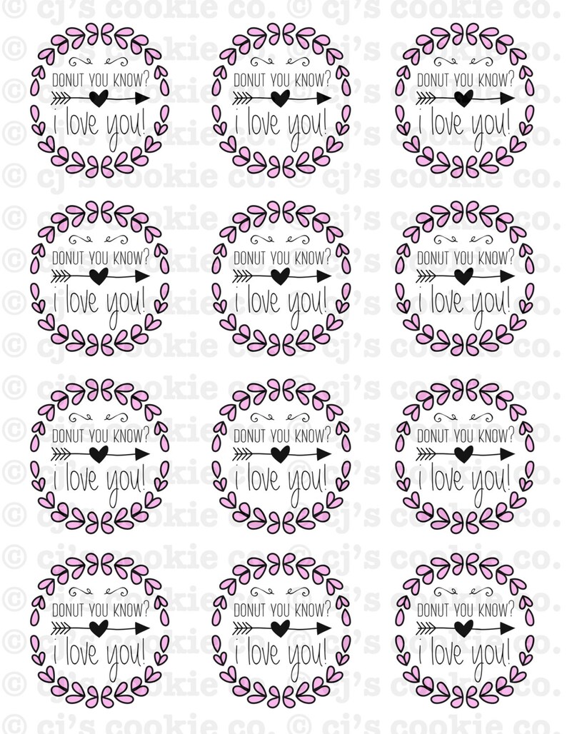 Donut You Know I Love or Like You Printable Tags | Etsy