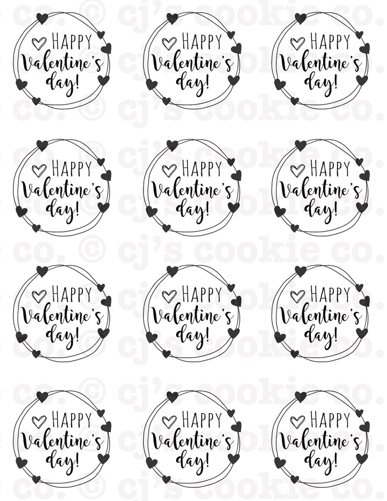 Printable Valentine's Day Tags Mason Jar Topper - Etsy