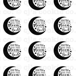 Love You to the Moon Printable Valentine Tags - Etsy