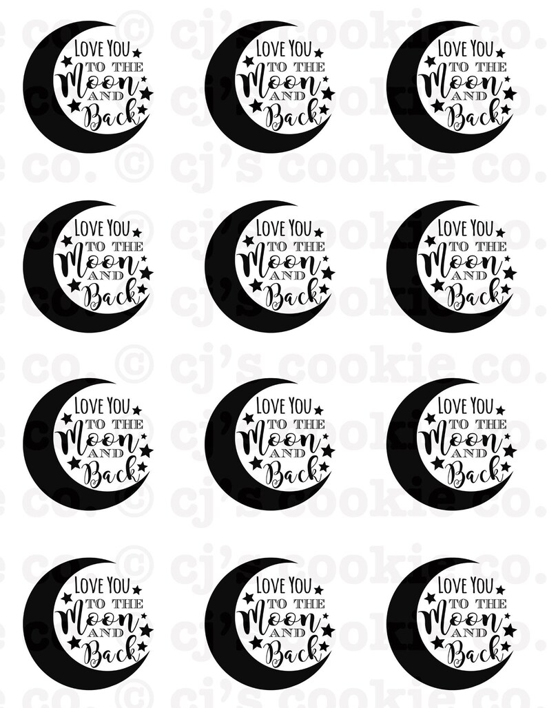 Love You to the Moon Printable Valentine Tags | Etsy