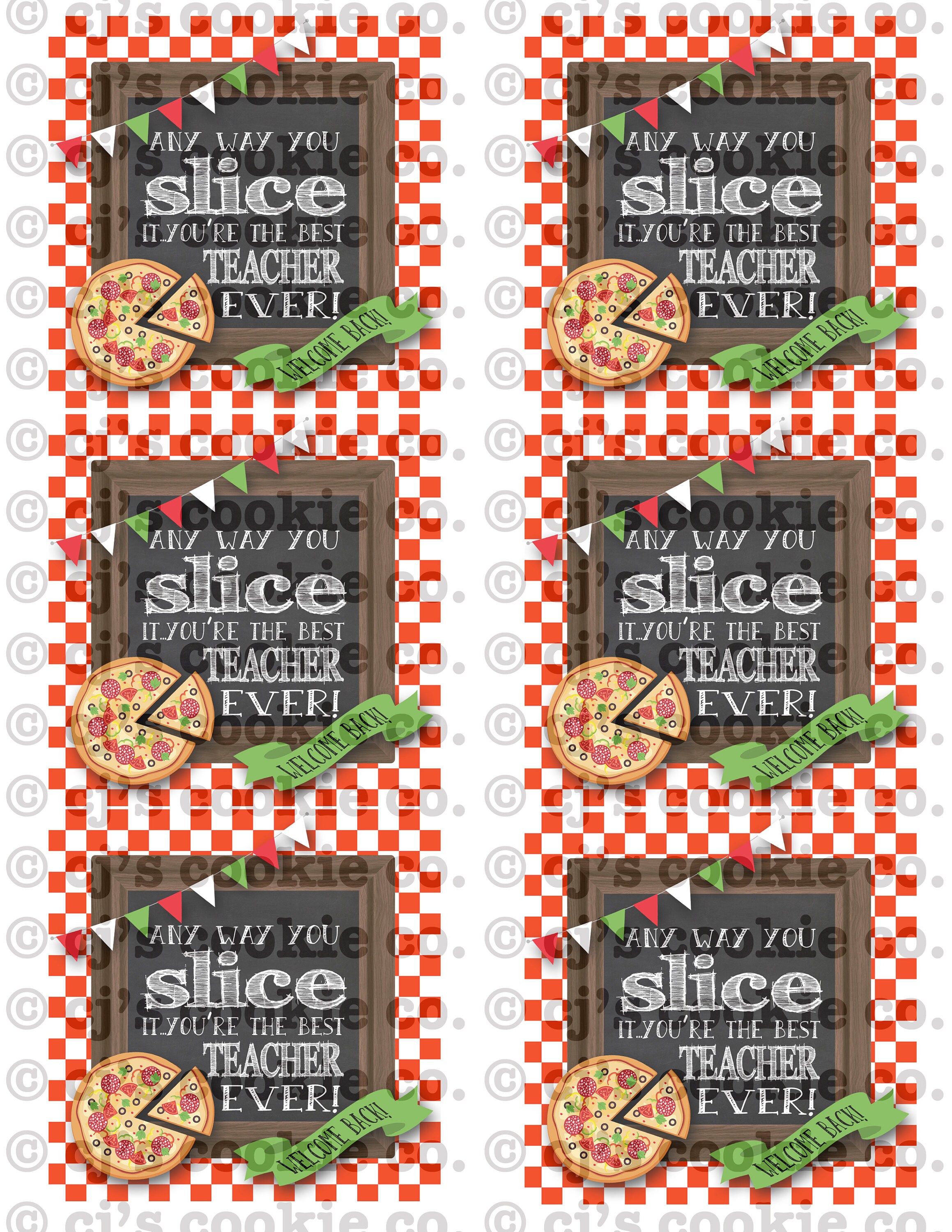 Back to School Pizza Printable Tags Any Way You Slice It... - Etsy