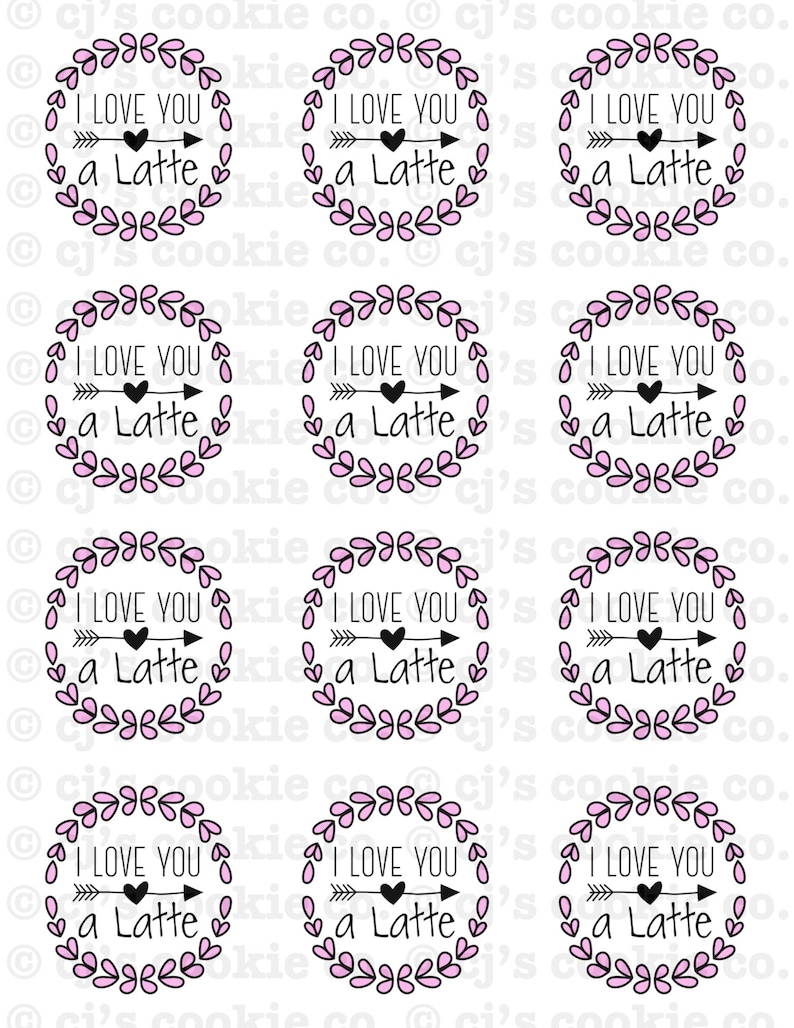 I Love or Like You A Latte Printable Tags | Etsy