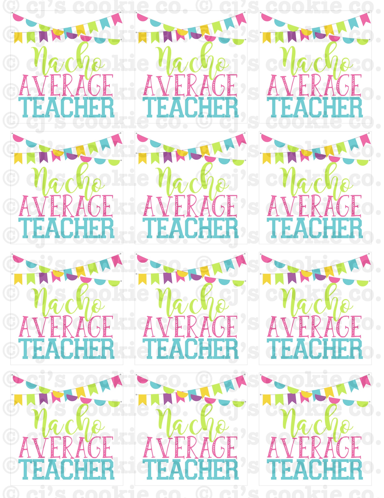 Nacho Average Teacher Printable Tags - Etsy