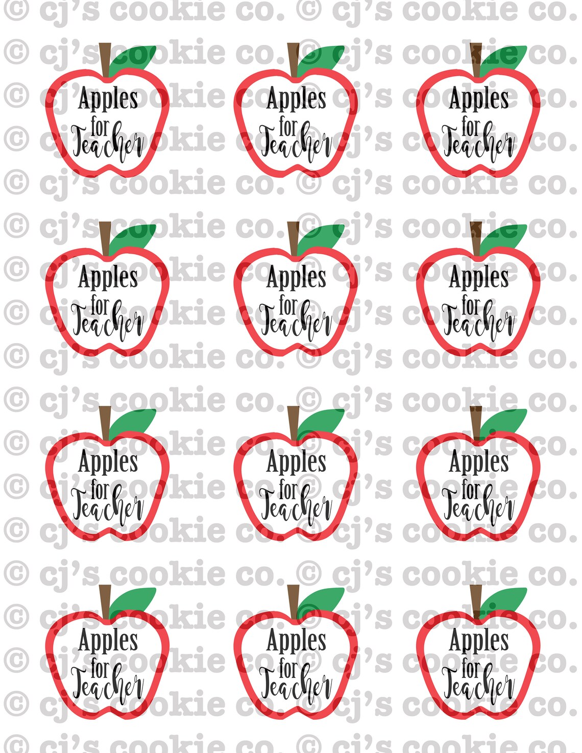 Apples for Teacher Printable Tags | Etsy