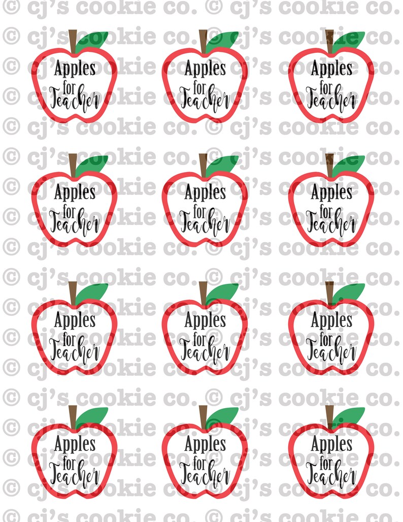 Apples for Teacher Printable Tags - Etsy