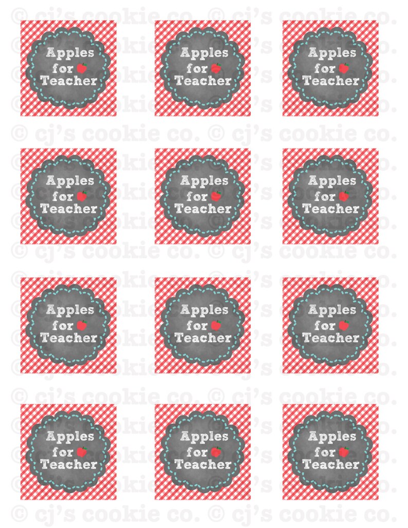 Apples for Teacher Printable Tags - Etsy