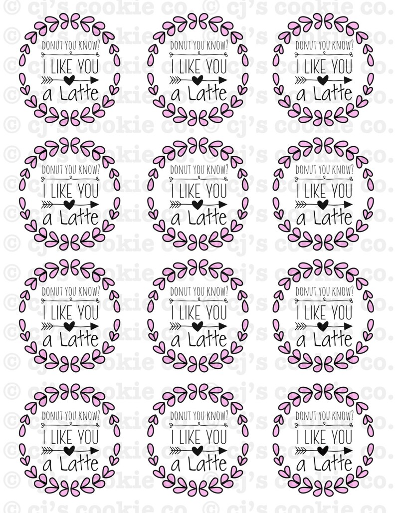 Donut You Know I Love or Like You A Latte Printable Tags - Etsy