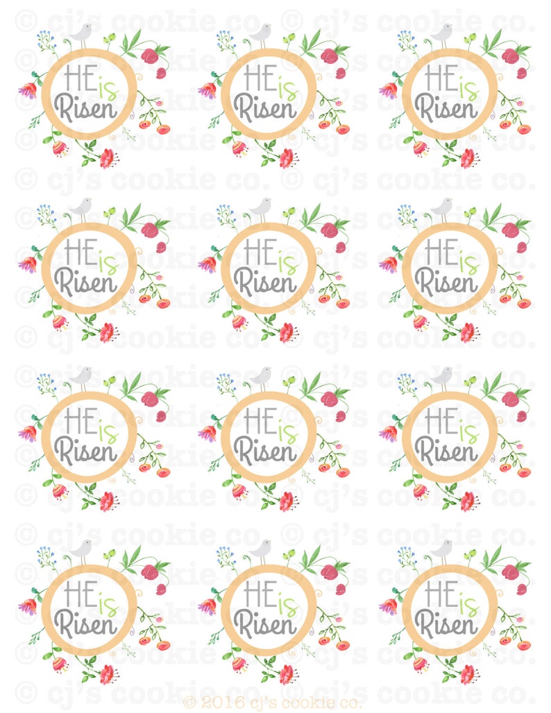He is Risen Printable Easter Tag - Etsy