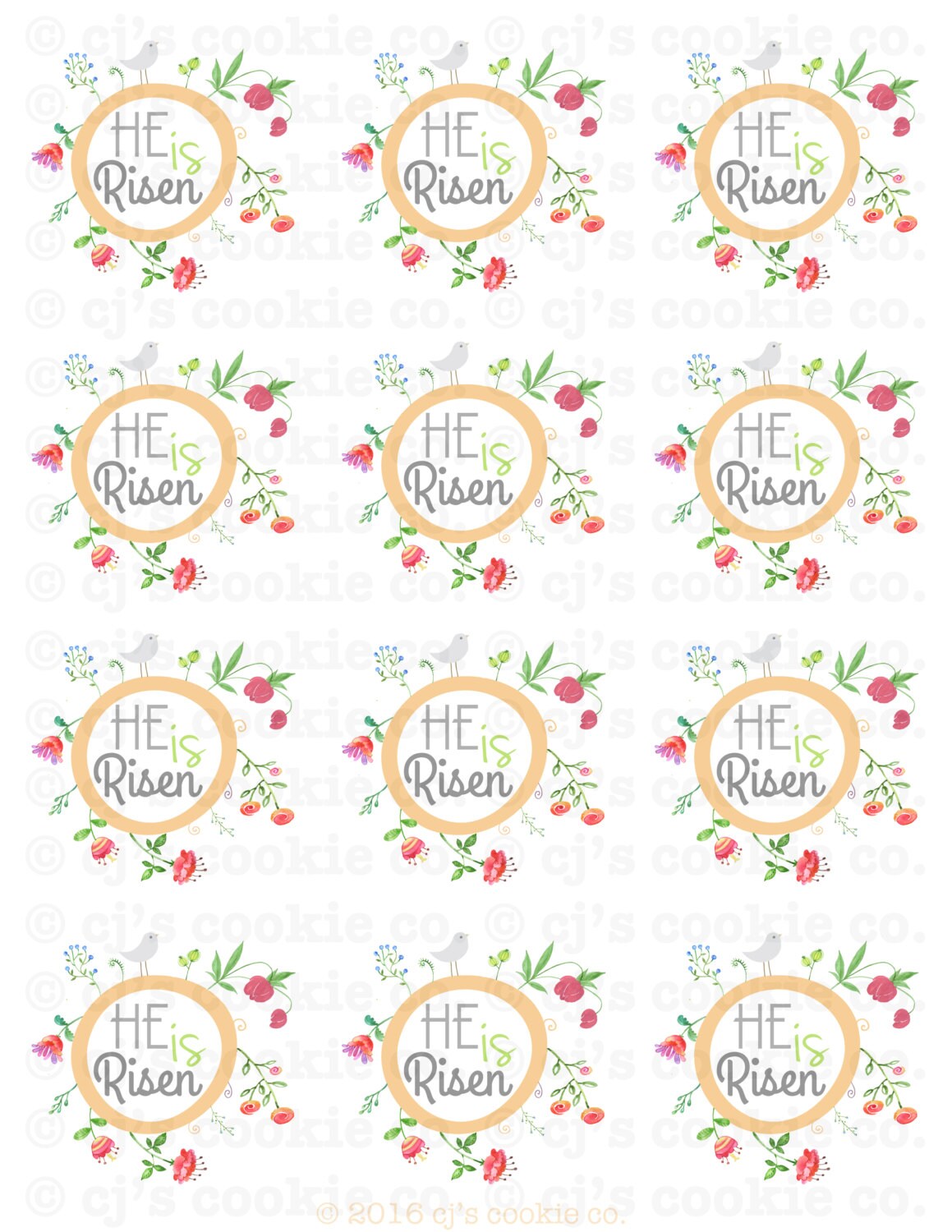 He is Risen Printable Easter Tag - Etsy