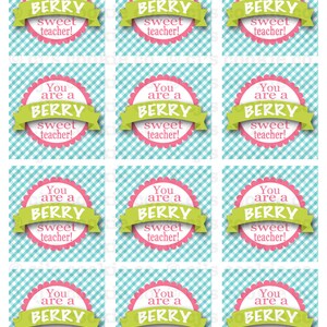 Berry Sweet Teacher Tags - Etsy