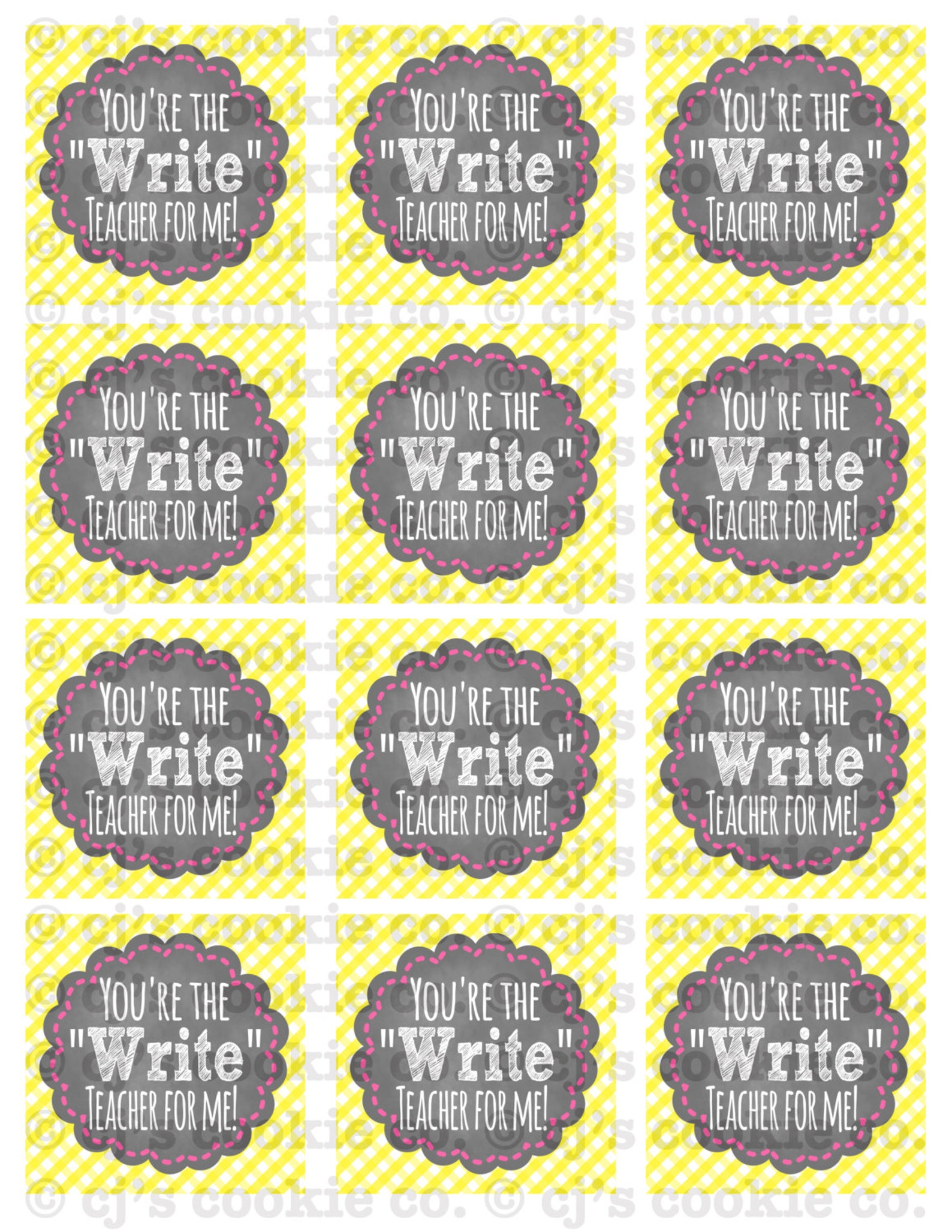 Write Teacher Tags | Etsy