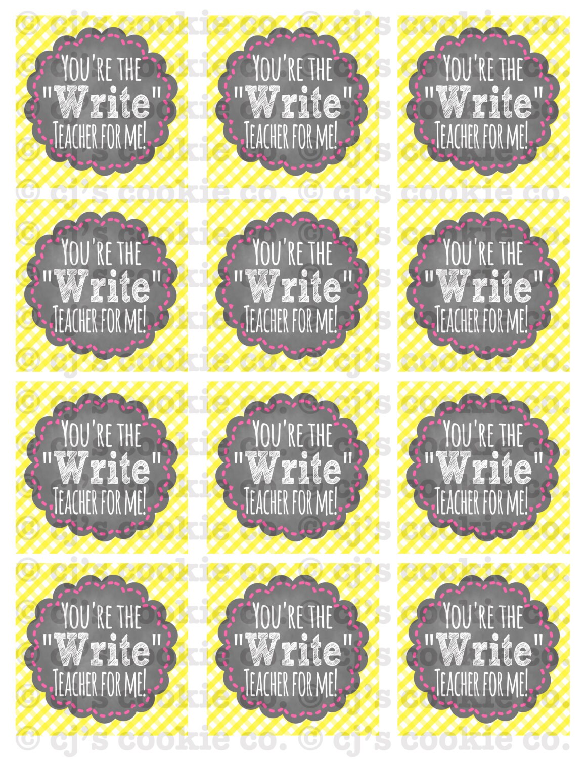 Write Teacher Tags | Etsy