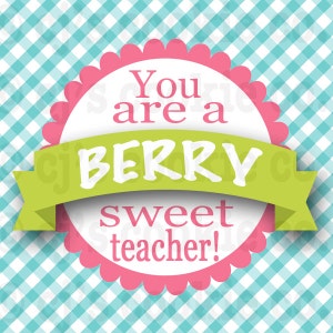 Berry Sweet Teacher Tags - Etsy