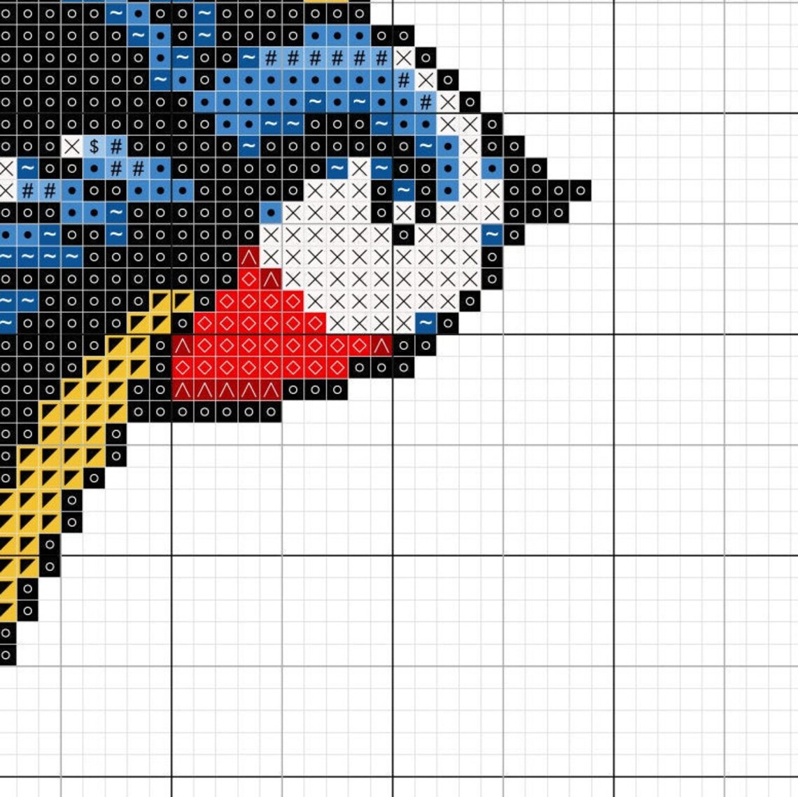 Rockabilly Bird Cross Stitch Pattern Digital PDF Download - Etsy