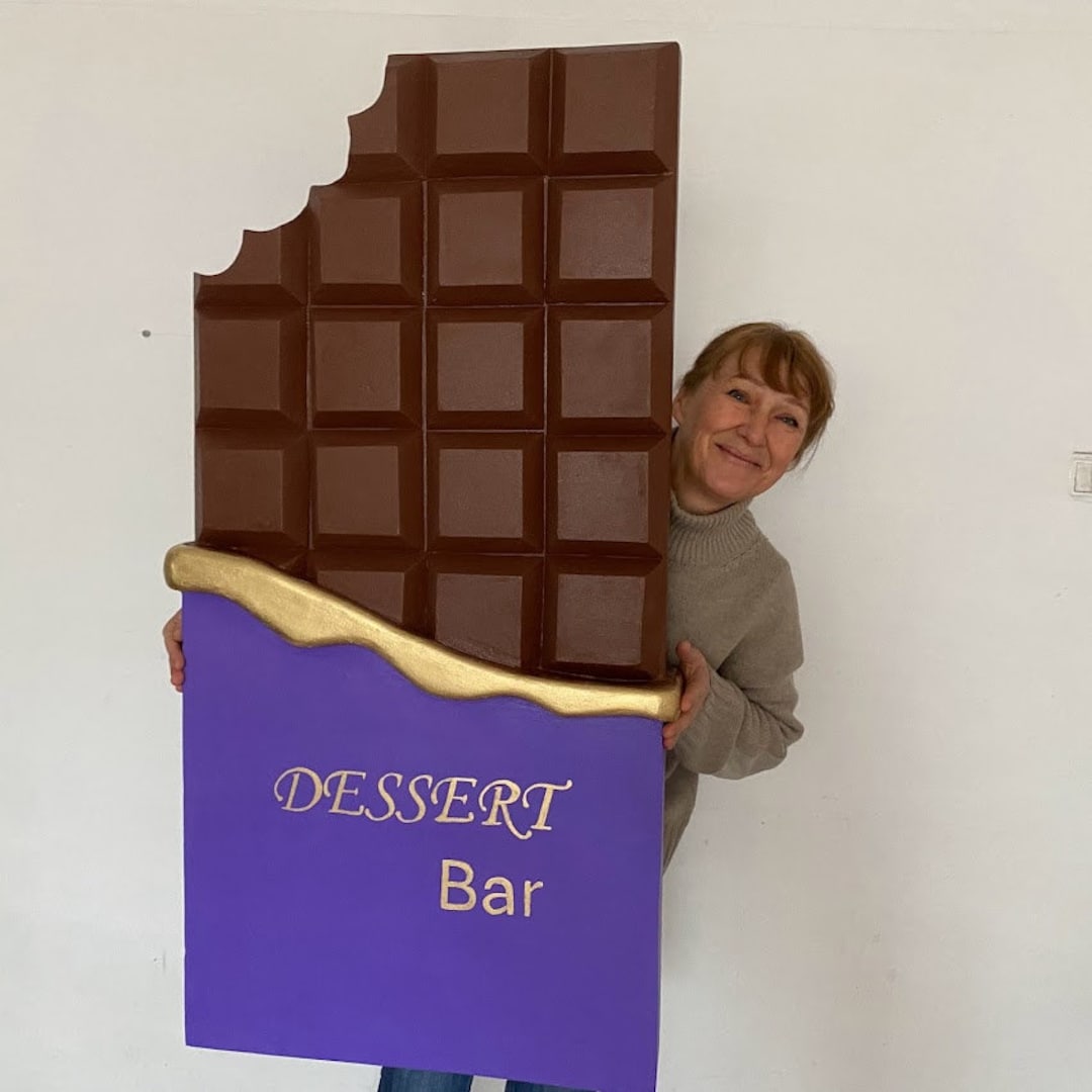 Giant Chocolate Bar Prop - Fake Chocolate Bar - Candyland Party Decor ...