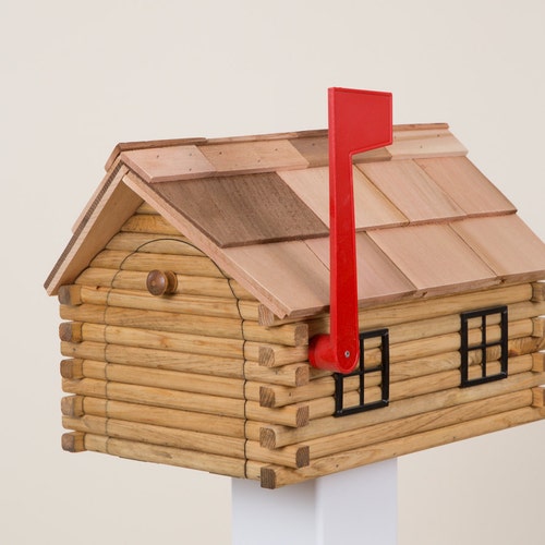 Amish Barn Style Log Cabin Mailbox - Etsy
