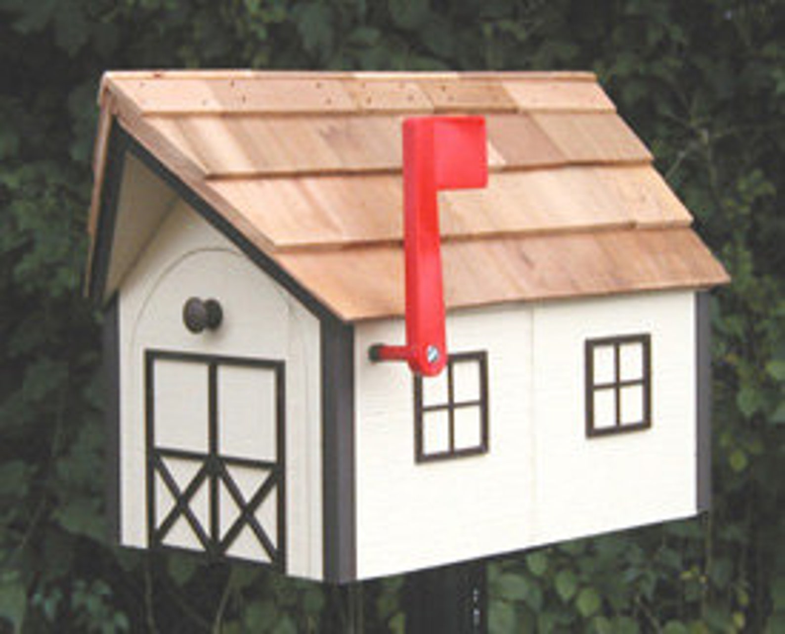 Amish Barn Style Mailbox black or Gray Trim Series - Etsy