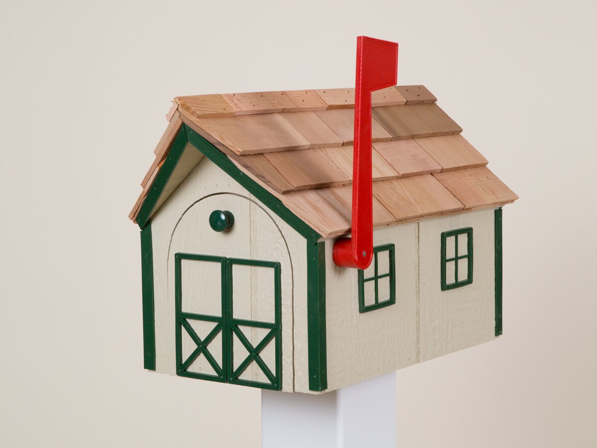 Amish Barn Style Mailbox beige Mailbox Series | Etsy